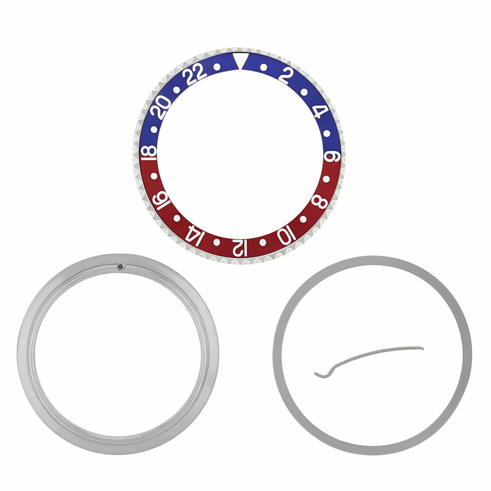 RETAINING + BEZEL + INSERT FOR ROLEX GMT BLUE/RED 16700 16710 16713 16