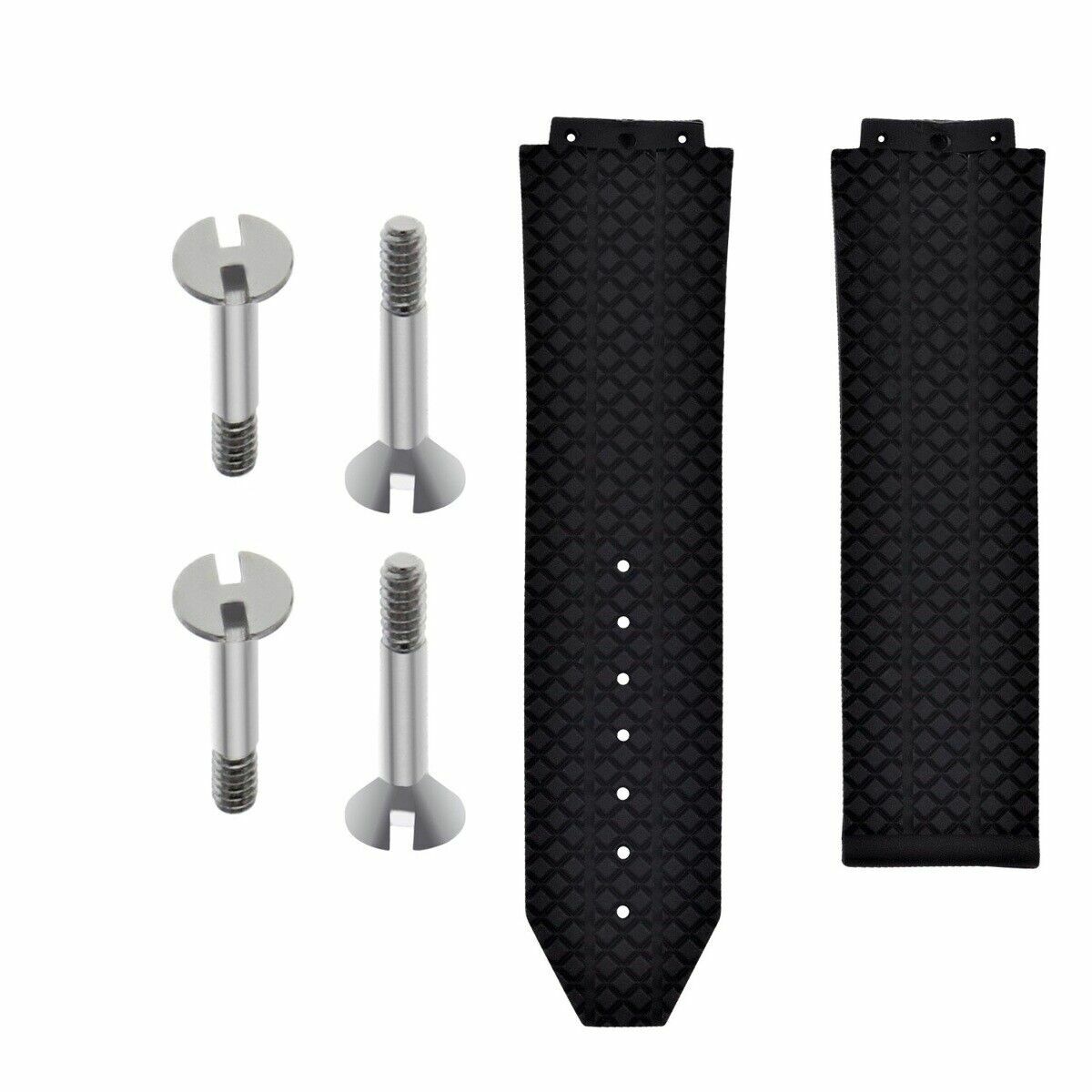 24MM RUBBER BAND STRAP CLASP FOR HUBLOT BIG BANG 301.SX 130.RX + 4 SCR