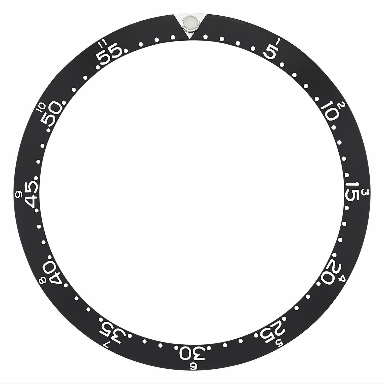 REPLACEMENT BEZEL INSERT BLACK WITH PEARL FLAT FOR WATCH 39.10MM X 33.